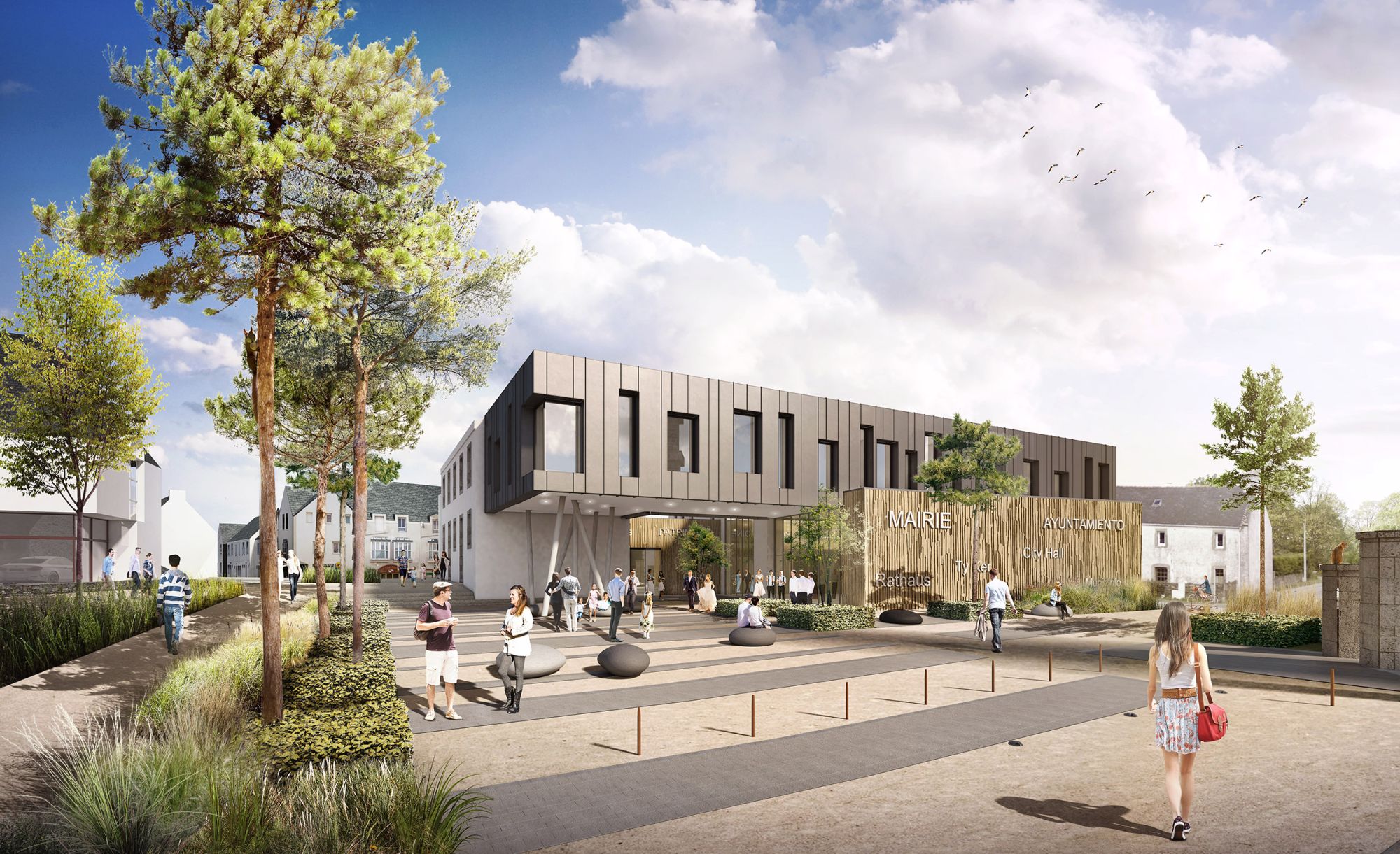 Images et perspectives 3D de concours pour l'architecture